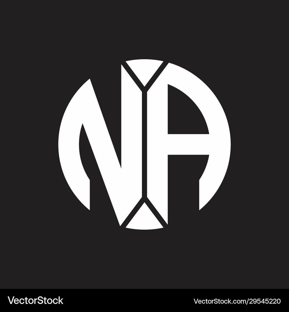 Na logo monogram with piece circle ribbon style Vector Image
