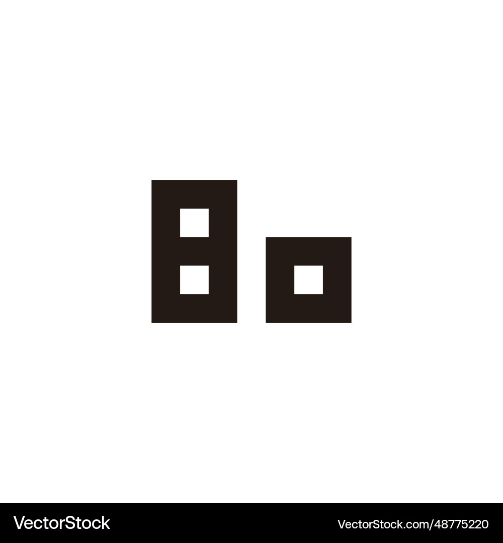 Number 8 0 square geometric symbol simple logo Vector Image