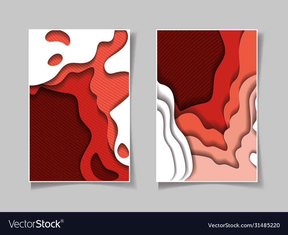 Red waves backgrounds frames design Royalty Free Vector