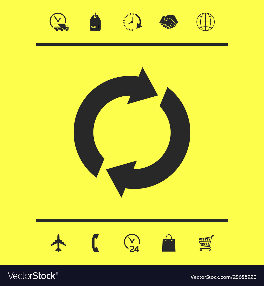 Reset button reload arrows graphic elements Vector Image