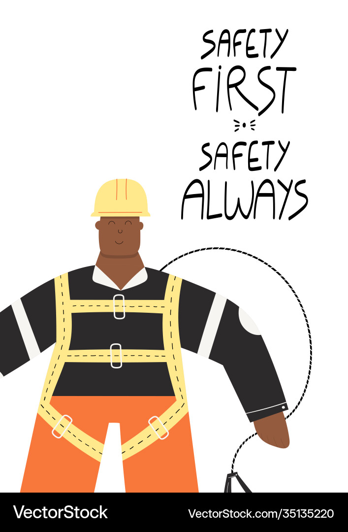 Safety first always poster with industrial Vector Image
