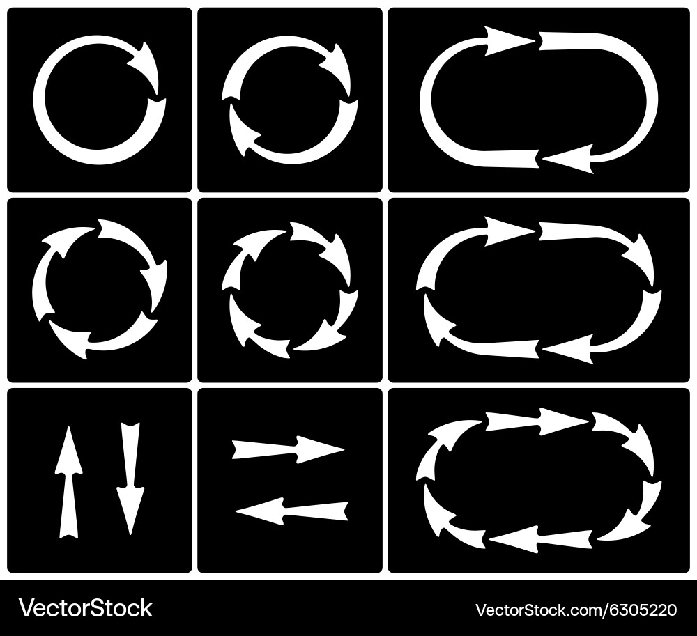 Set of silhouettes arrows Royalty Free Vector Image