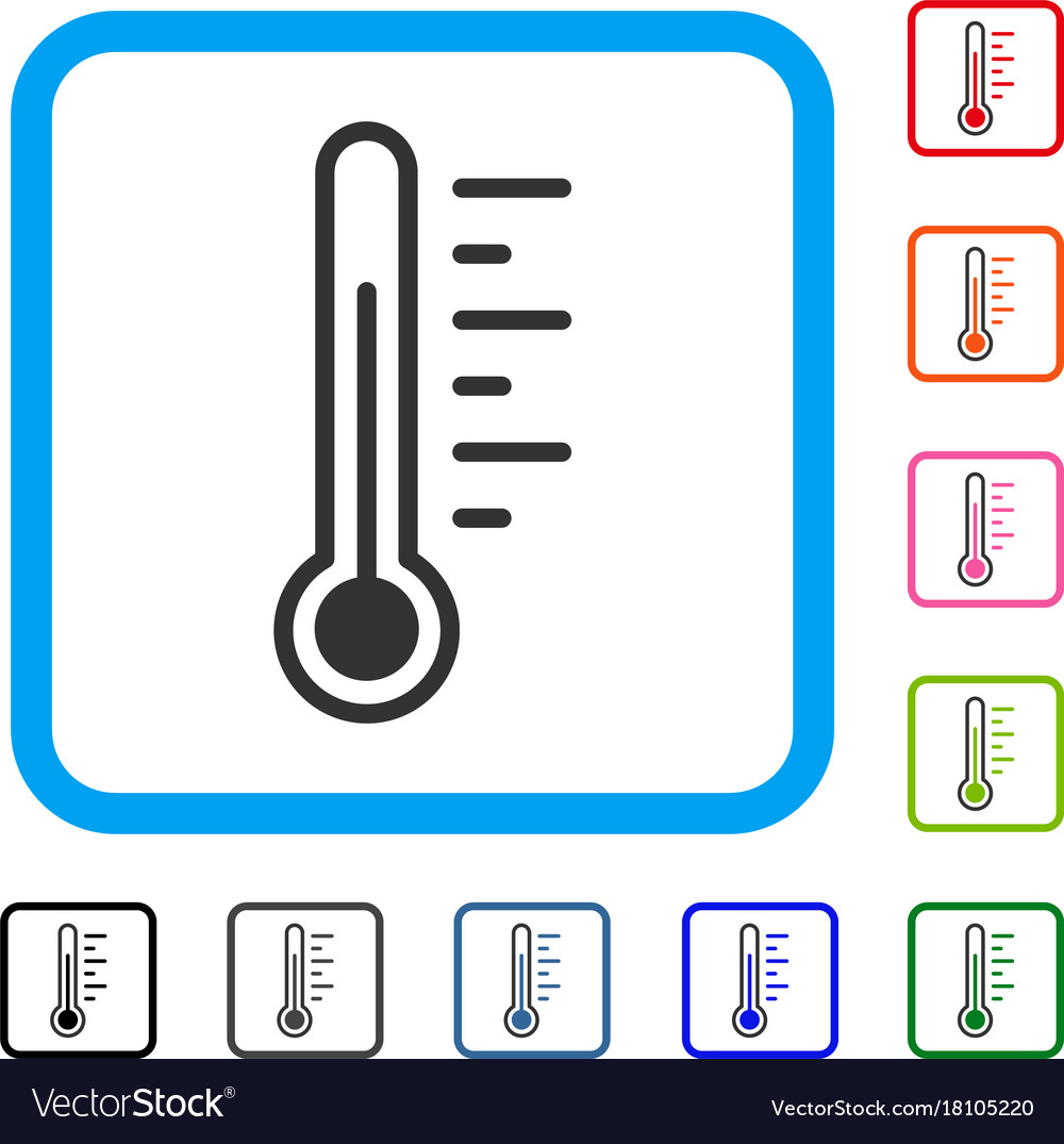 Temperature level framed icon Royalty Free Vector Image