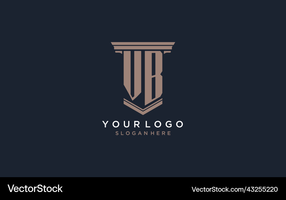 Vb initial logo with pillar style luxury law firm Vector Image