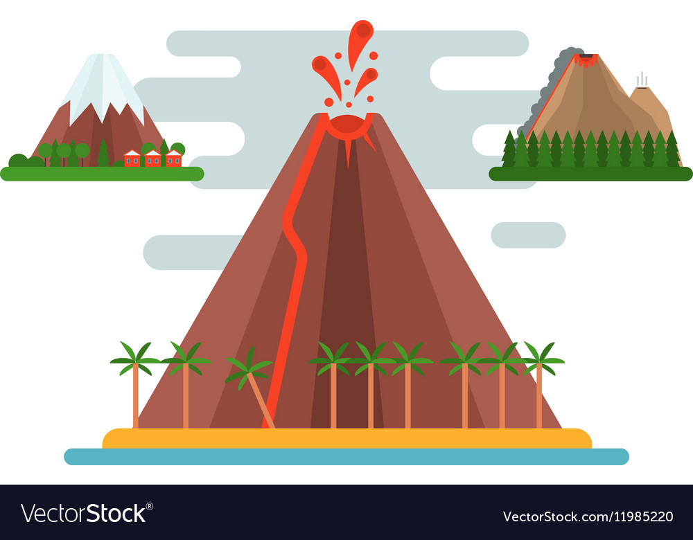 Volcano Royalty Free Vector Image - VectorStock
