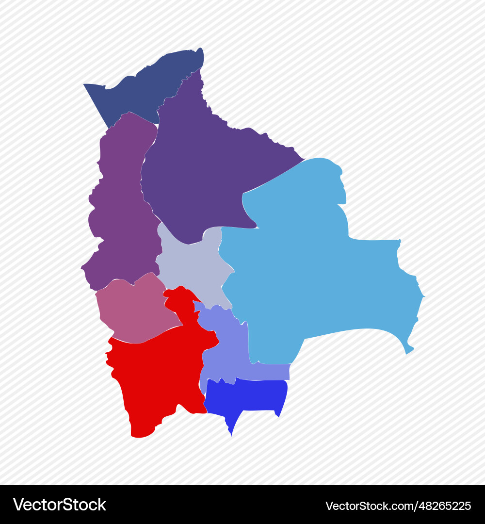 Bolivia detailed map with states Royalty Free Vector Image