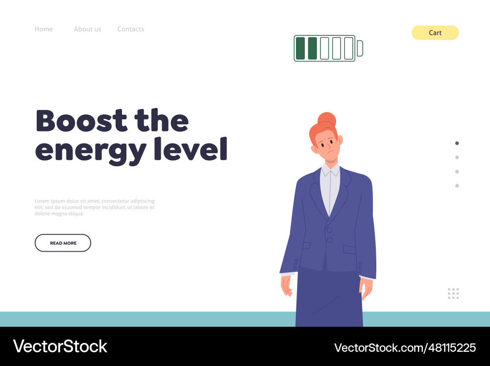 Boost energy level motivation landing page Vector Image