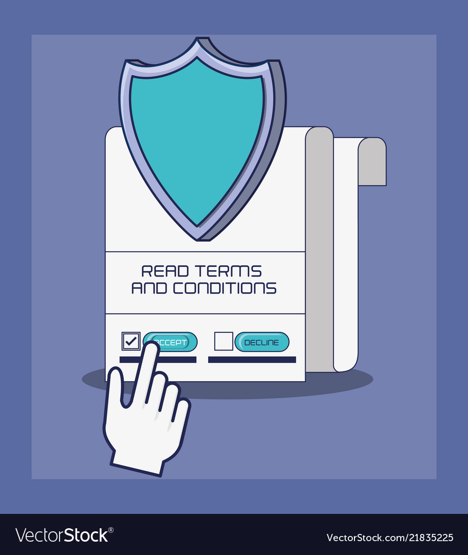 Data security with shield Royalty Free Vector Image