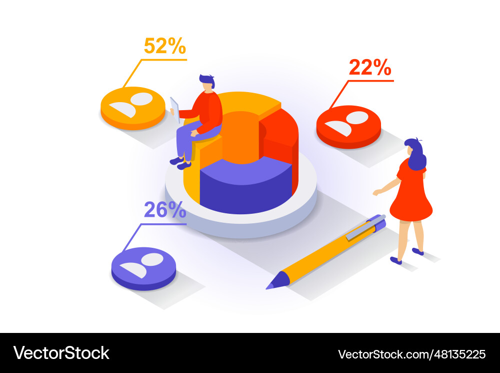 Election and voting concept in 3d isometric design