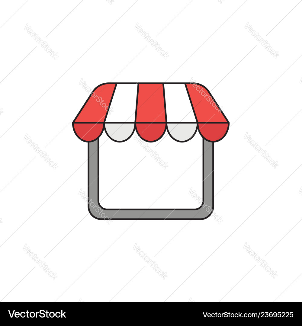 Flat design style shop or store icon Royalty Free Vector