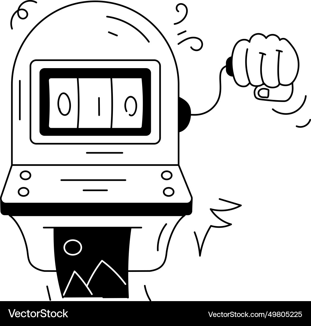 Handy doodle mini of data slot Royalty Free Vector Image