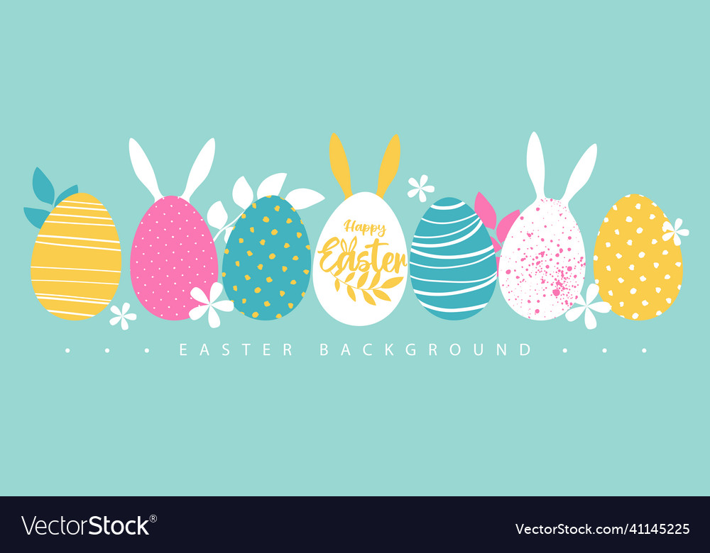 Holiday easter background with easter eggs Vector Image