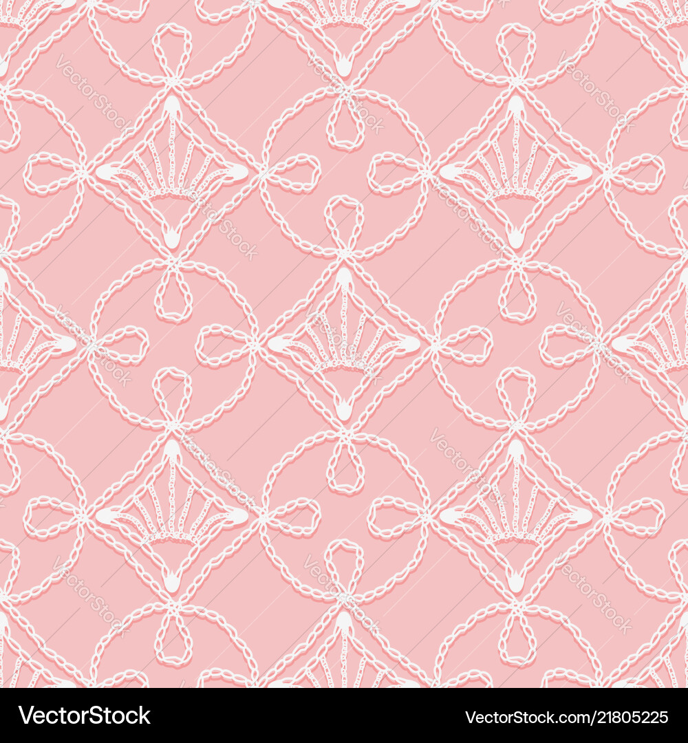 Lace seamless pattern of crochet loops openwork Vector Image