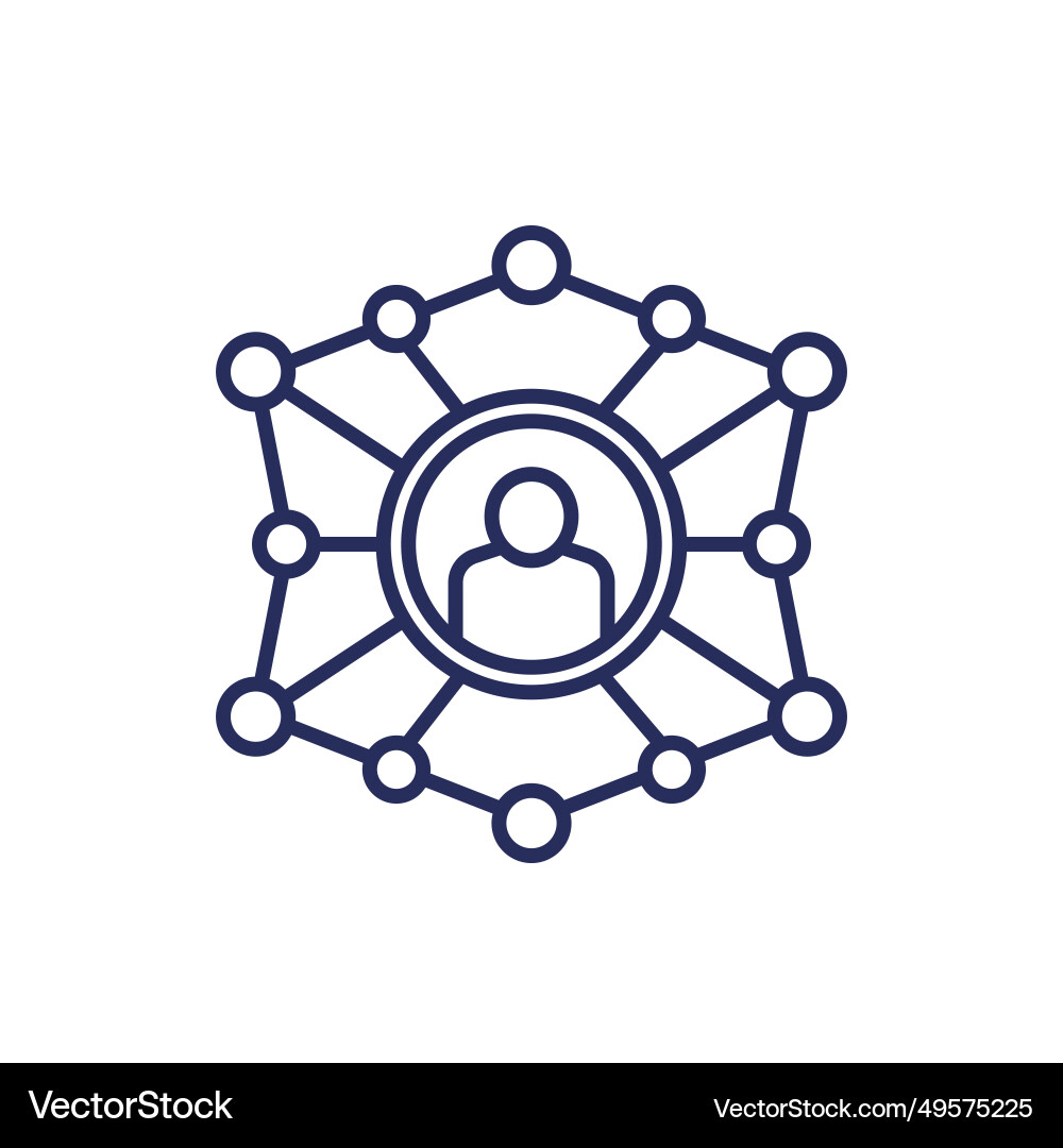Multichannel marketing line icon with a client Vector Image