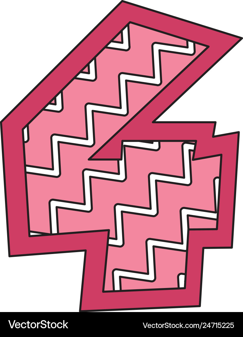 Number four comic style Royalty Free Vector Image