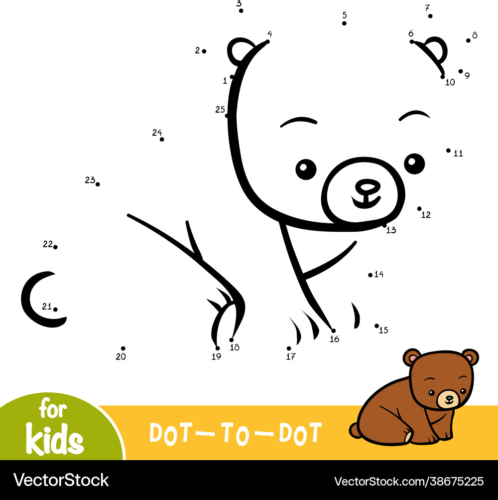 Numbers game education for children bear Vector Image