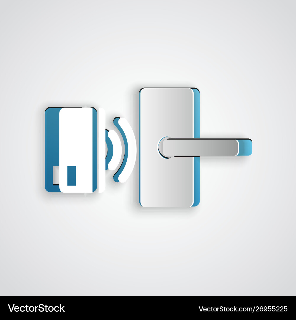 Paper cut digital door lock with wireless Vector Image