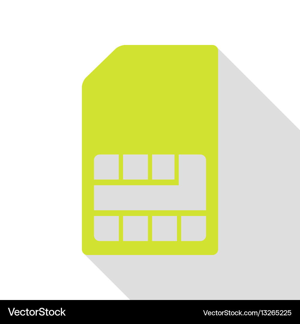 Sim card sign pear icon with flat style shadow Vector Image