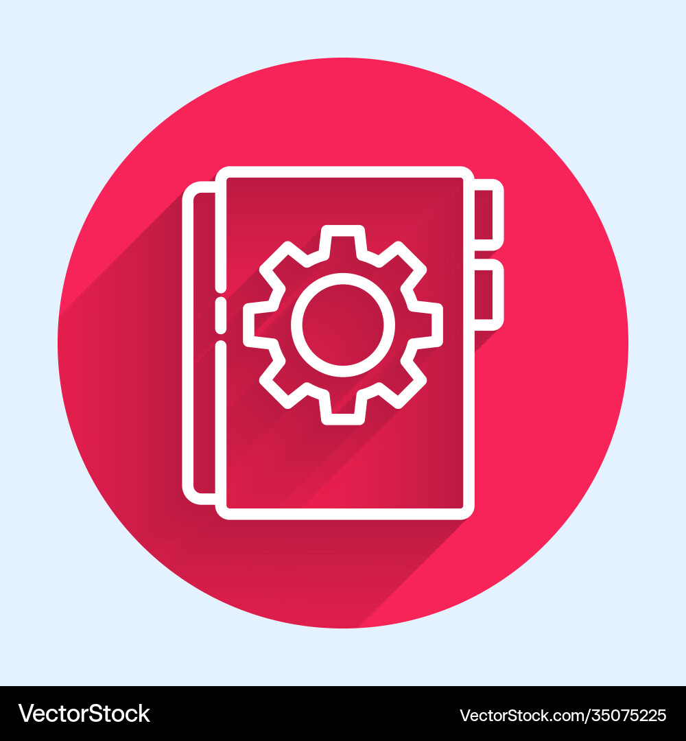 White line user manual icon isolated with long Vector Image