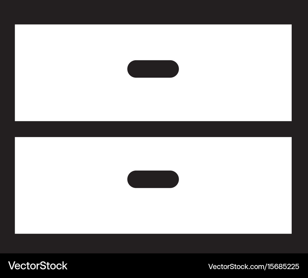 Wooden drawer isolated icon Royalty Free Vector Image