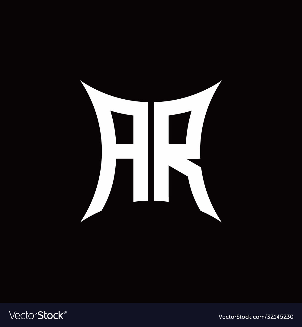 Ar monogram logo with sharped shape design Vector Image