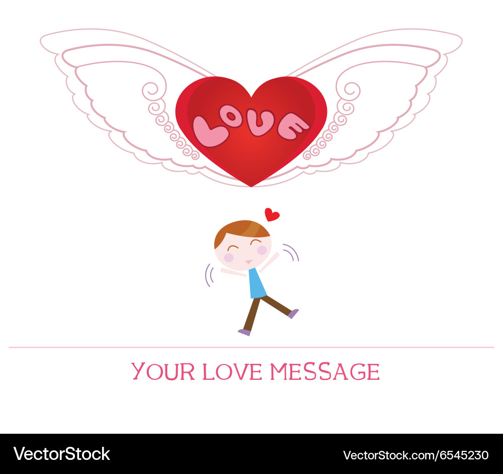 Cartoon boy in love Royalty Free Vector Image - VectorStock