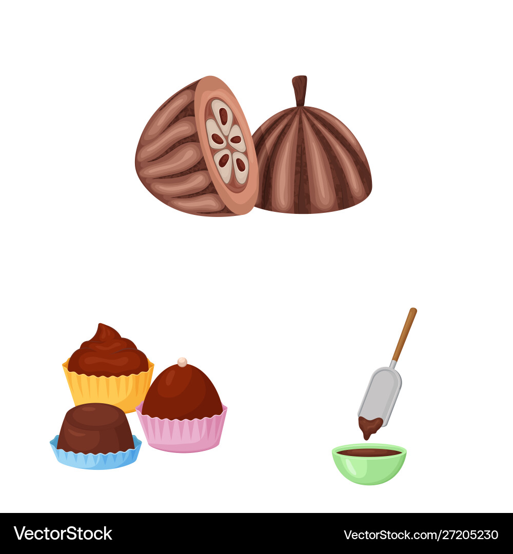 Design cocoa and beans sign set Royalty Free Vector Image