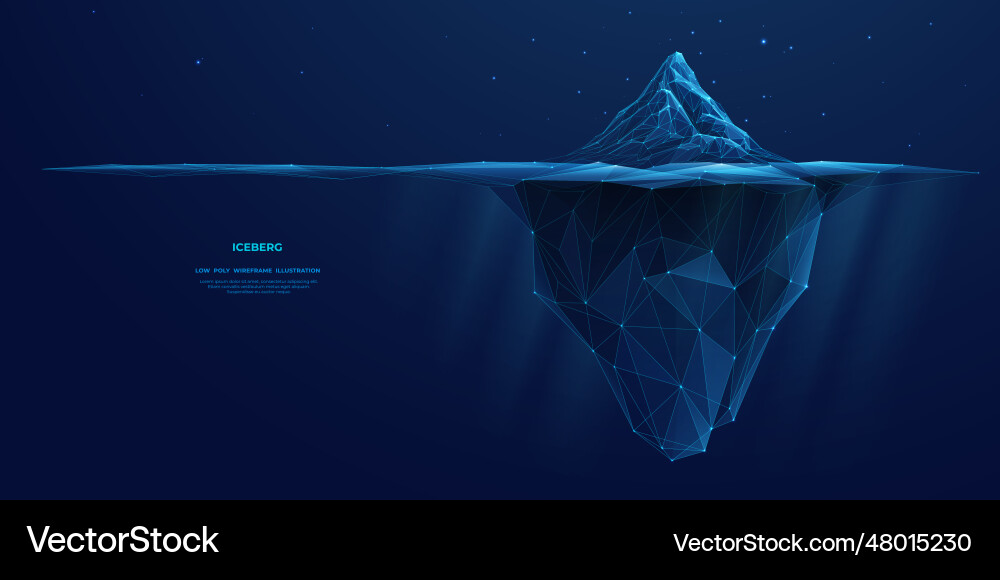 Digital antarctic iceberg in the ocean Royalty Free Vector