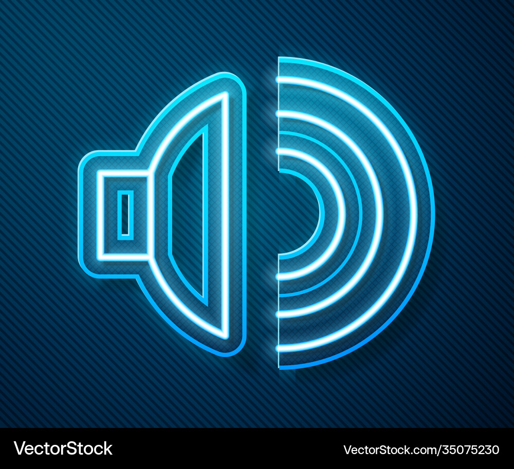 Glowing neon line speaker volume audio voice Vector Image