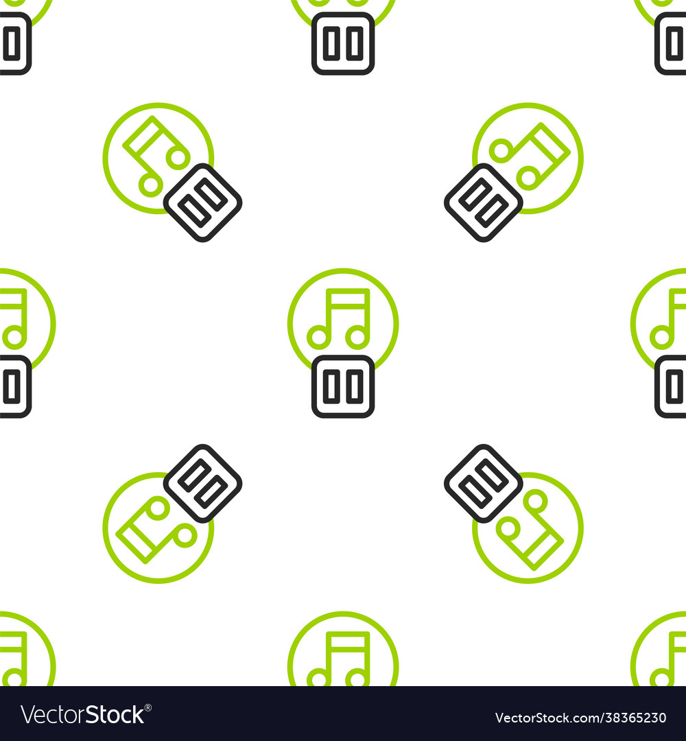 Line Pause Button Icon Isolated Seamless Pattern Vector Image
