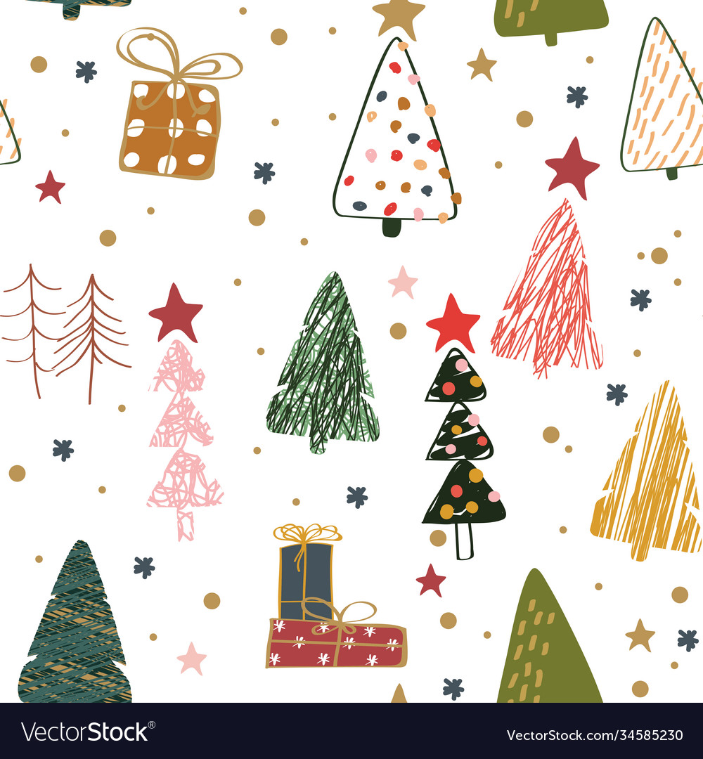 Merry christmas and happy new year 2021 seamless Vector Image