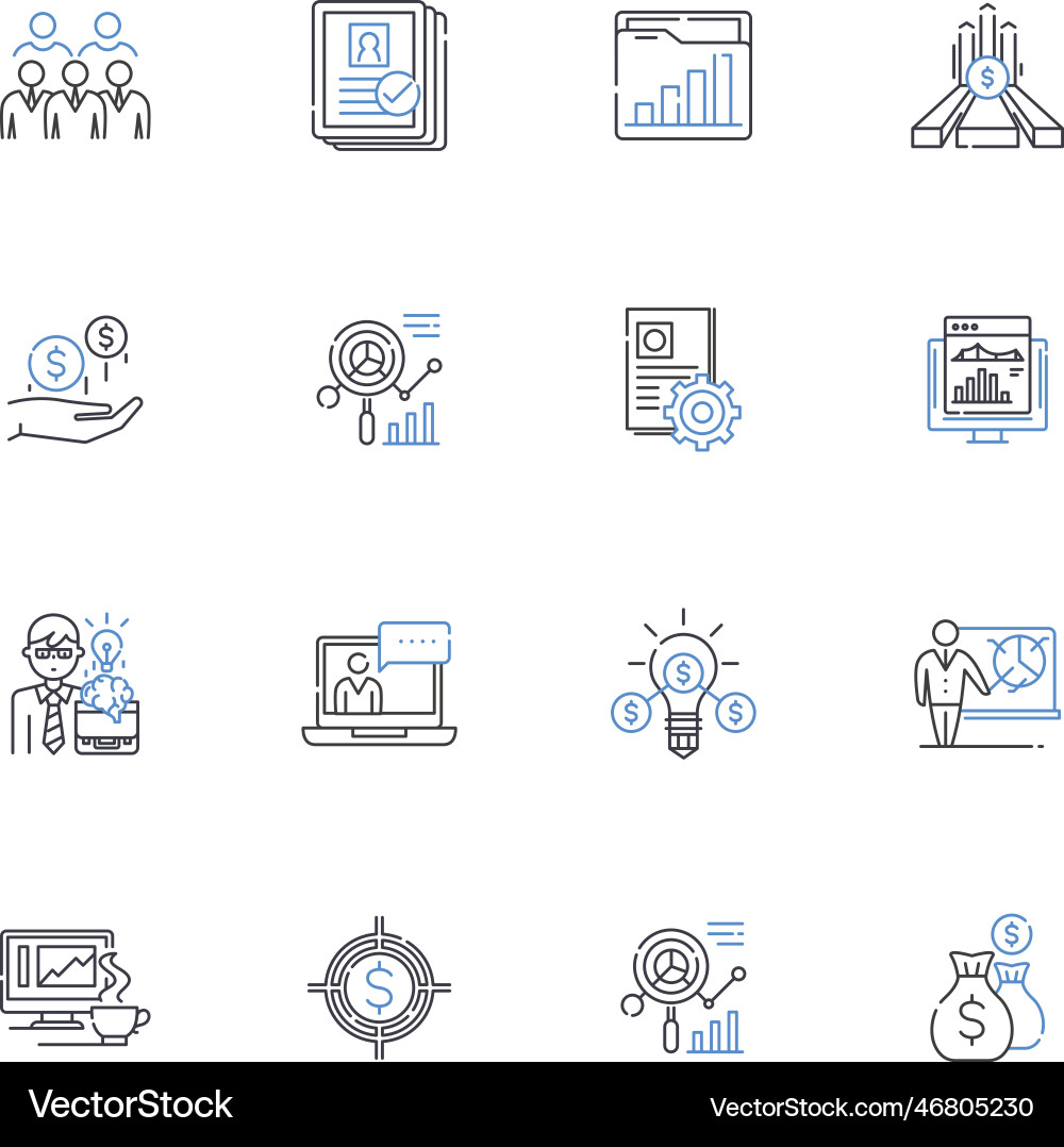 Observation line icons collection watch Royalty Free Vector