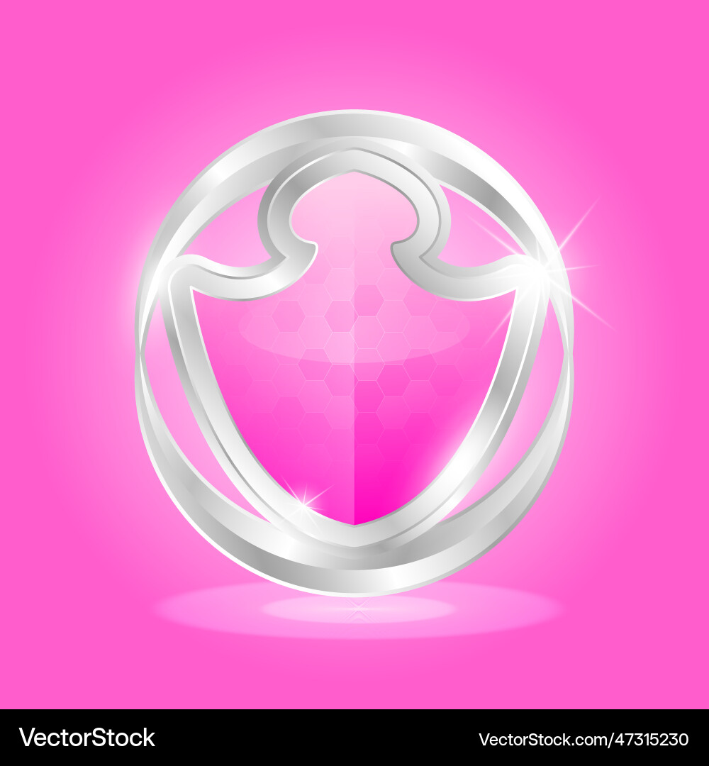Protection shield aluminum shiny silver Royalty Free Vector