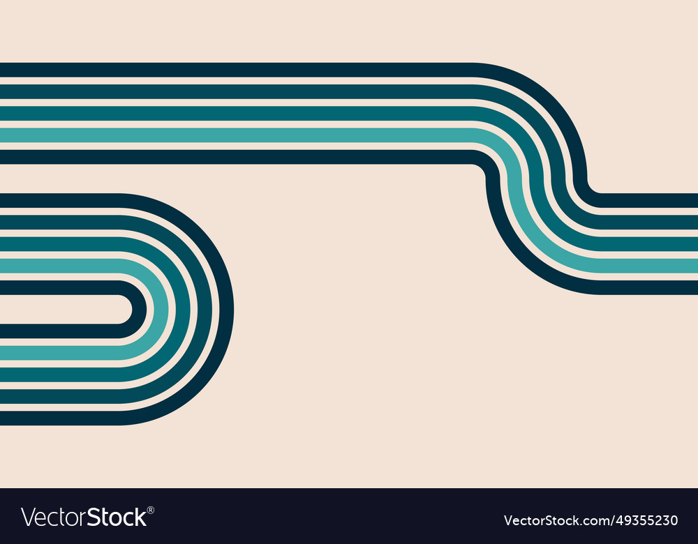 Retro style rainbow line design pattern poster Vector Image