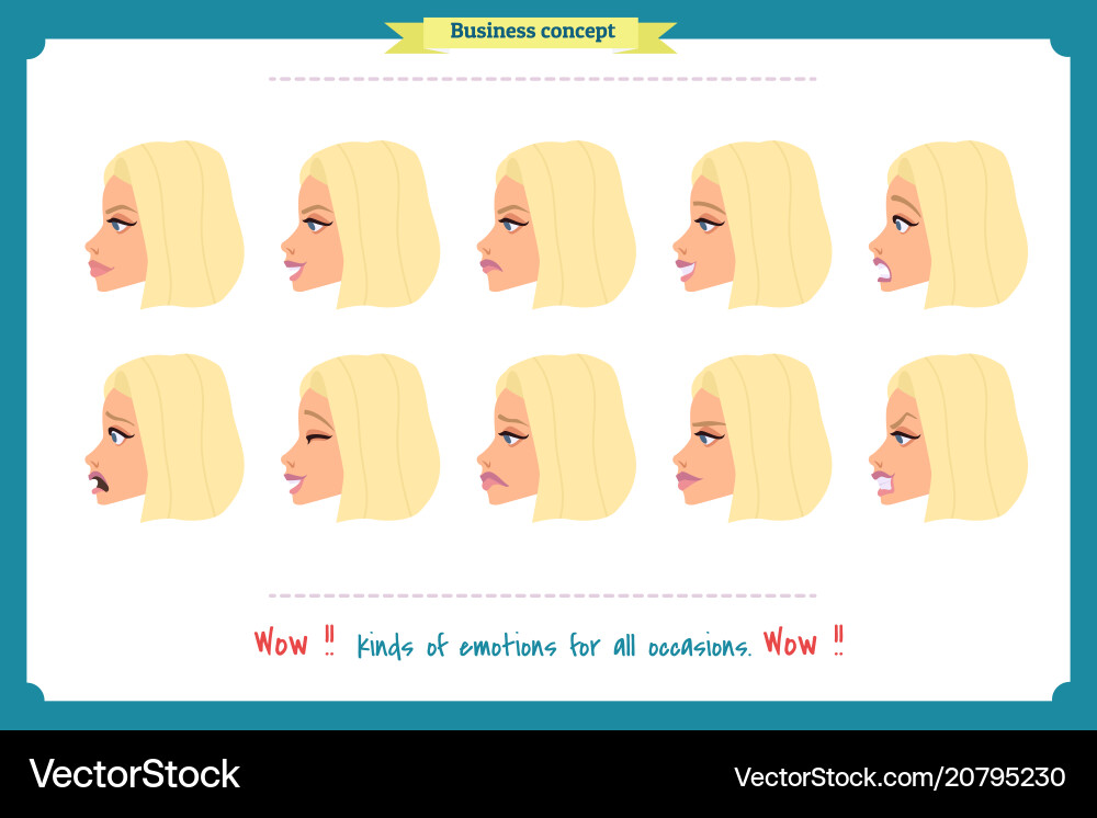 Set of woman expression isolated Royalty Free Vector Image