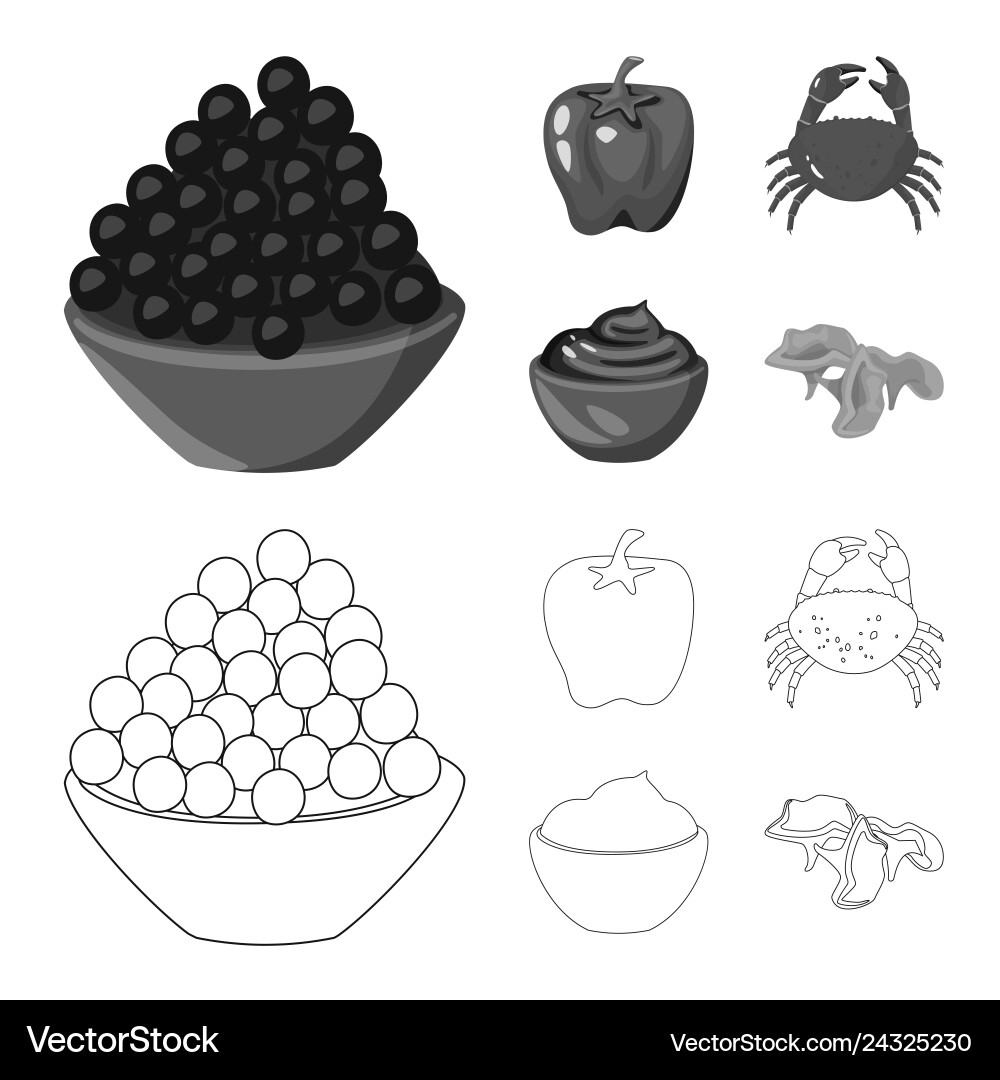 Taste and product icon set Royalty Free Vector Image