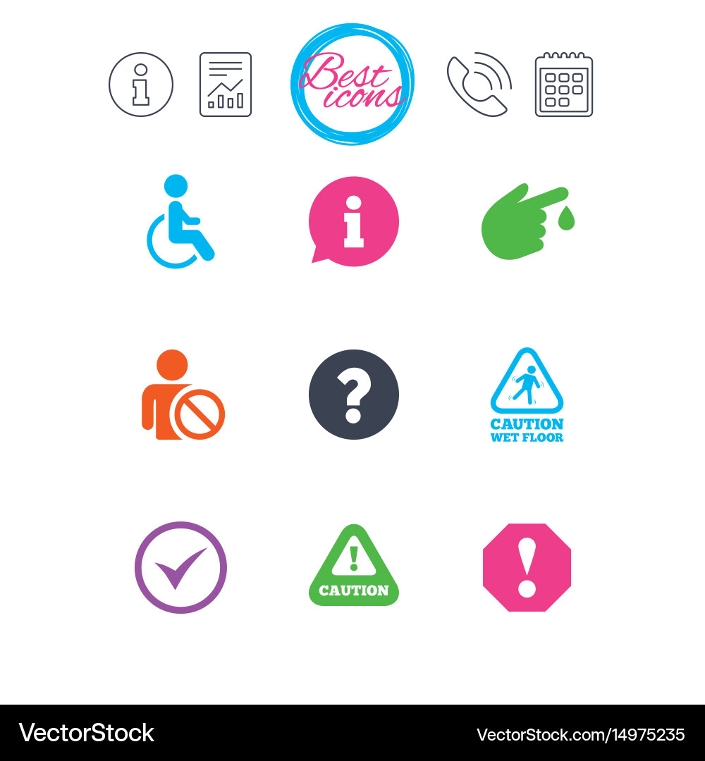 Attention notification icons information signs Vector Image