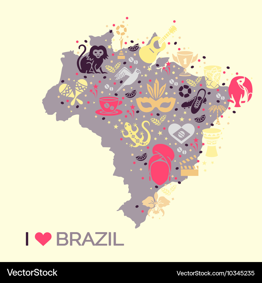 Brazilian thematic print 4 Royalty Free Vector Image