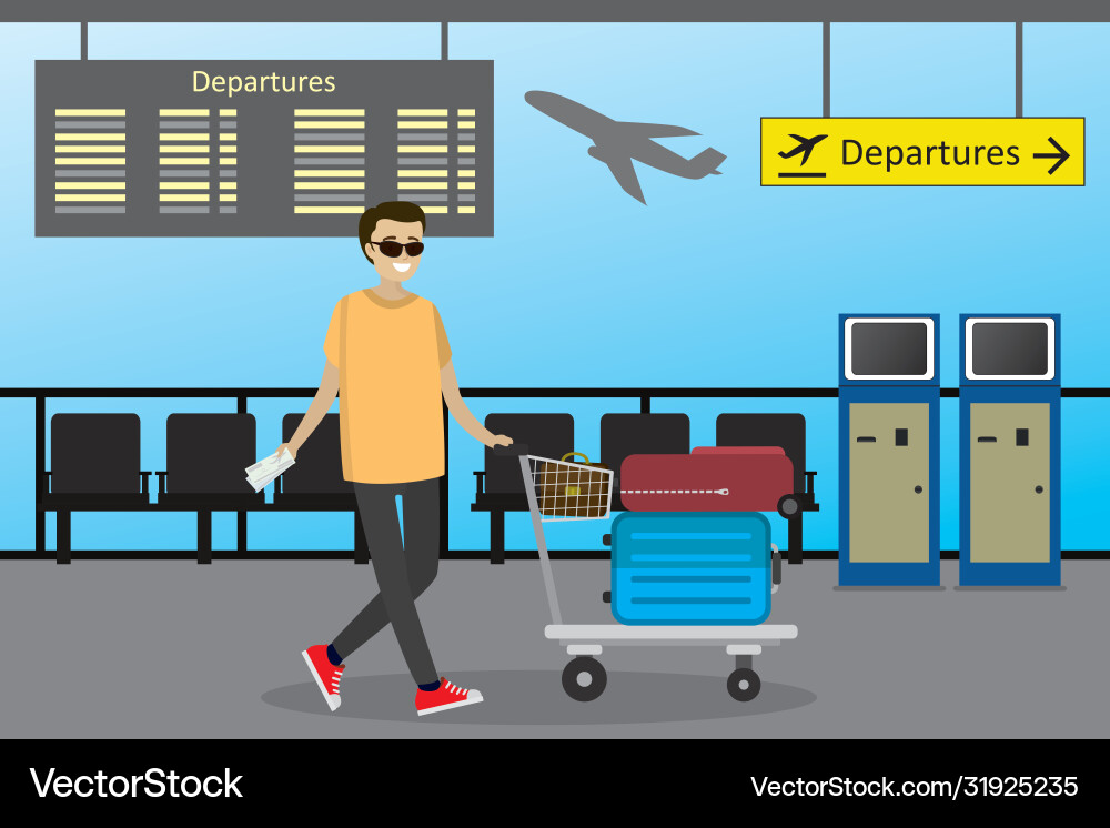 Cartoon caucasian passenger rolls Royalty Free Vector Image