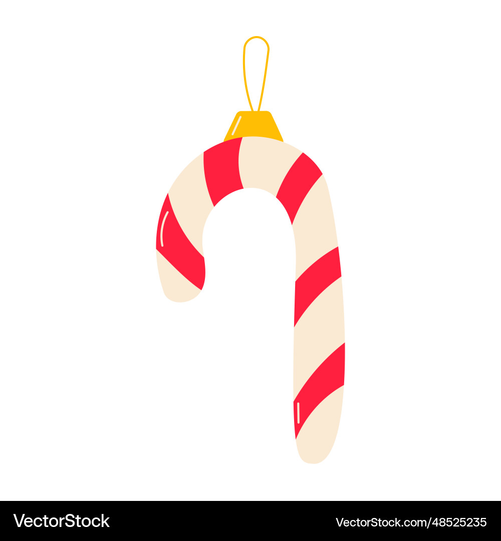 Christmas toy glass candy cane element Royalty Free Vector