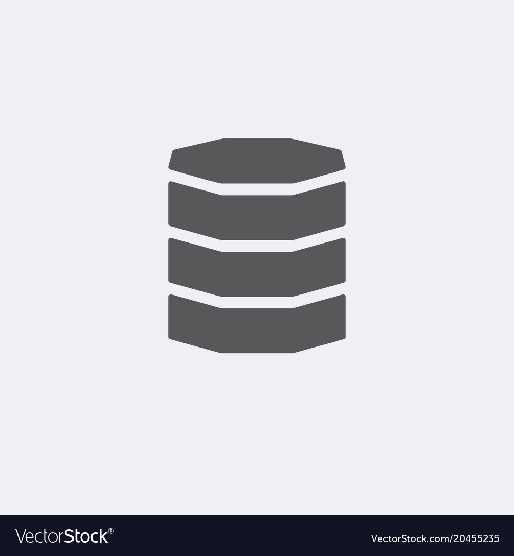 Database icon server storage symbol Royalty Free Vector