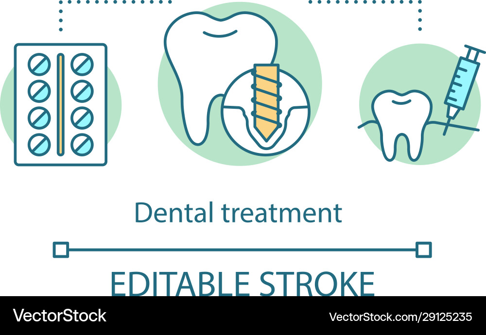 Dental treatment concept icon Royalty Free Vector Image