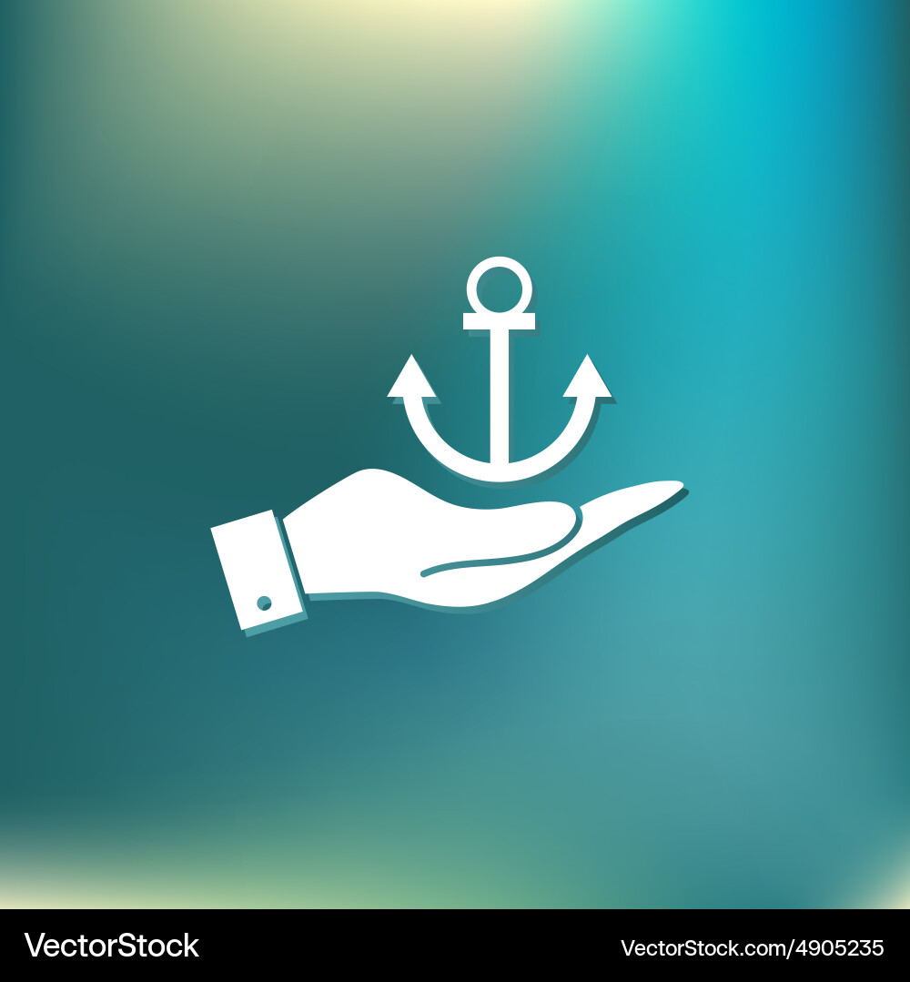 Hand holding a nautical anchor seafaring Vector Image