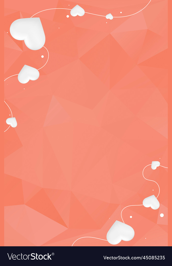 Heart string border prism pattern peach background