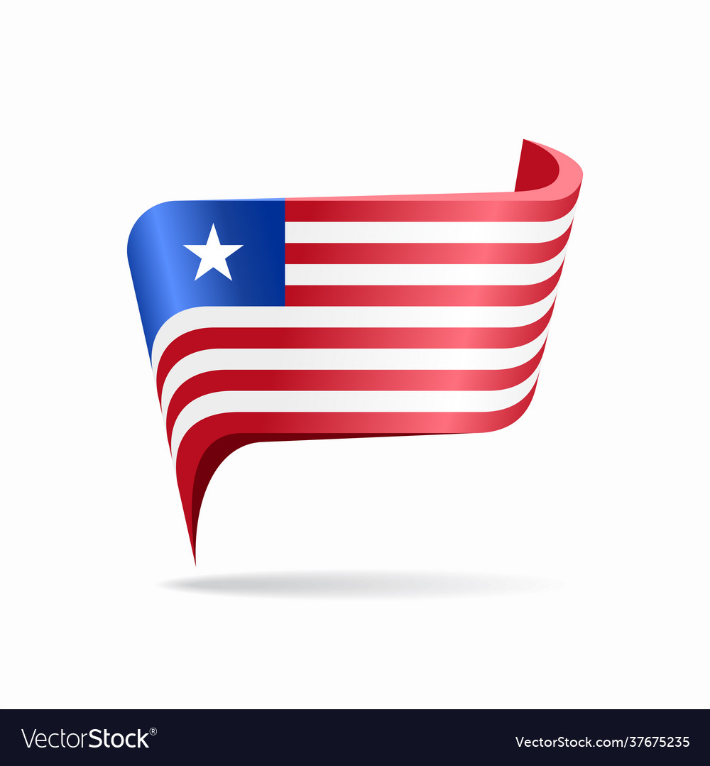 Liberian flag map pointer layout Royalty Free Vector Image