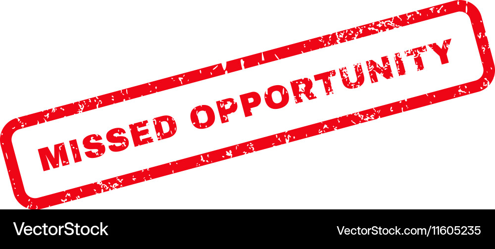 Missed opportunity text rubber stamp Royalty Free Vector