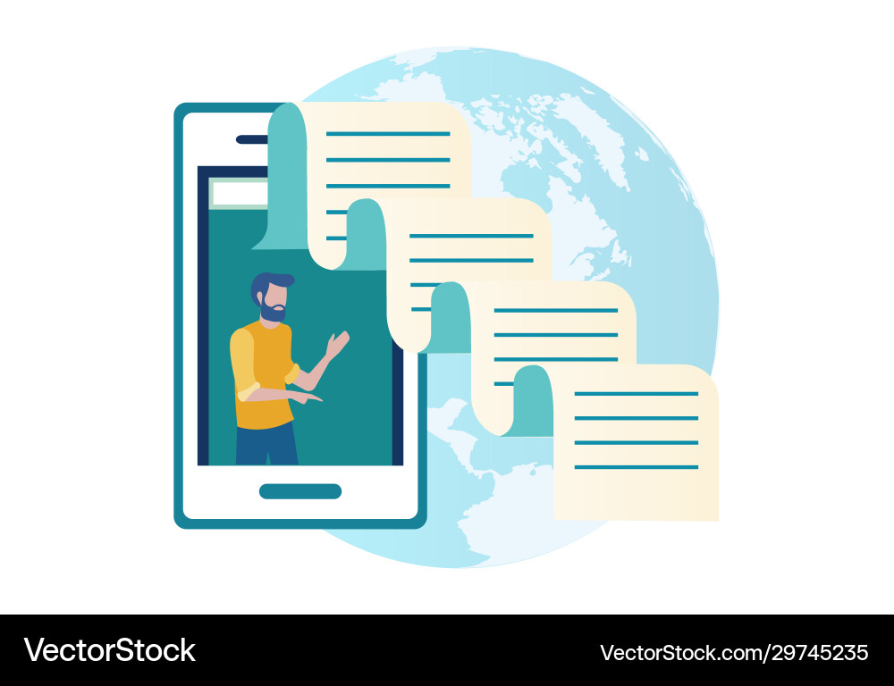 Mobile app education business concept Royalty Free Vector