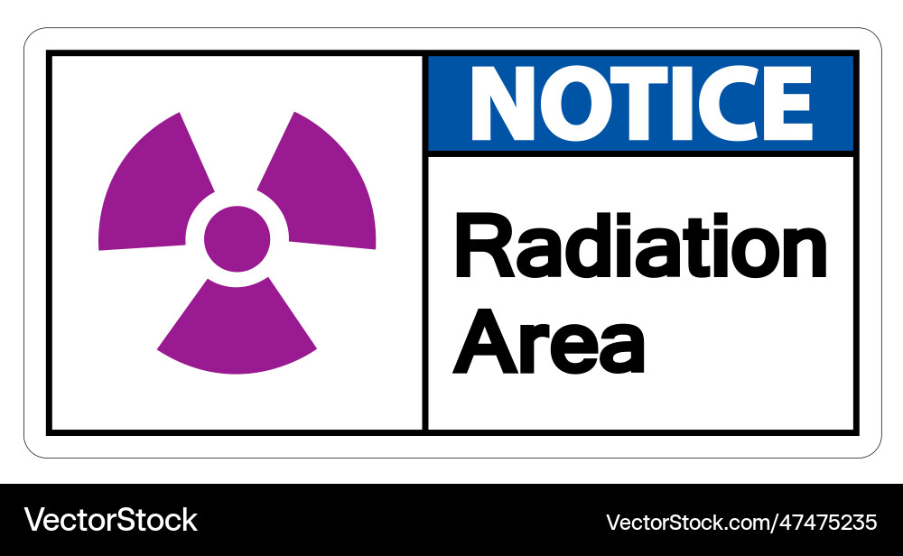 Notice radiation area symbol sign isolate Vector Image