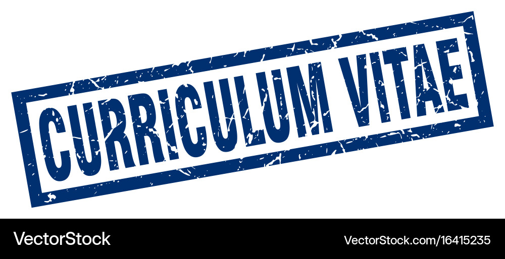 Square grunge blue curriculum vitae stamp Vector Image