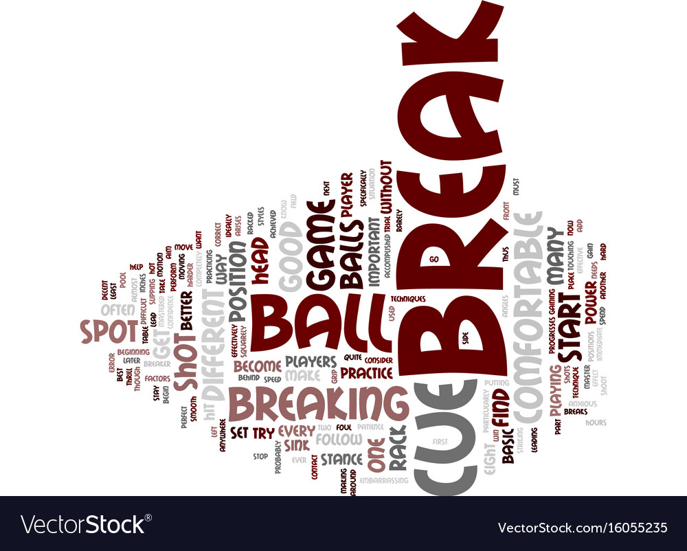 The basic break text background word cloud concept